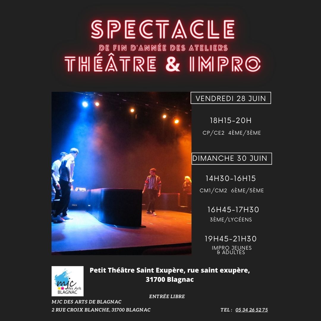 MJC des Arts de Blagnac | Spectacles de Fin d'Année Théâtre et Impro ...